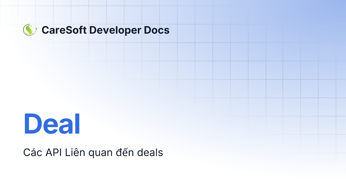 Deal | CareSoft Developer Docs